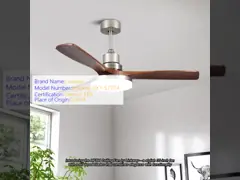 35 인치 소형 단단한 나무 블레이드 실내 원격 제어 LED 천장 장식 팬