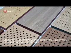 Sound Absorbing Suspended Wood Panel Ceiling , Perforated Wood Acoustic Panels 12mm