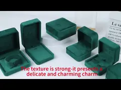 China Luxury Dark Green Velvet Jewelry Box - Custom Size & Logo, 300,000 Monthly Capacity, 20-Day Production for sale