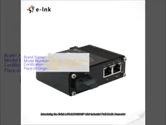 Mini Industrial 1-Port 1000X to 2-Port 10/100/1000X 30W PoE+ Media Converter