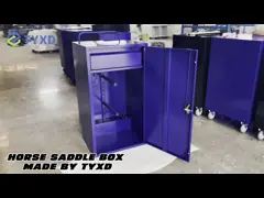 China Horse Competition Metal Horse Saddle Trunk Box Steel Saddle Tack Locker Cabinet With Wheels for sale