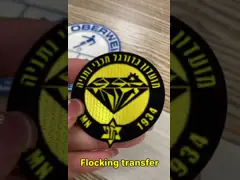 Fashion Custom Logo Heat Press logo 3D Embossed Flock Printing Heat Transfer Labels