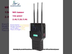 12W 휴대용 와이파이 블루투스 2.4G 5.2G 5.8G 휴대 전화 신호 방해기 50 미터 범위