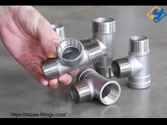 Stock Casting Pipe Fitting Connector Male Equal Tee 304 Stainless Steel Male Thread Connection