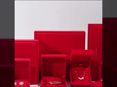 high end velvet square red jewelry box for bracelet Necklace ring packaging
