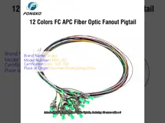 China Fiber Optic SM Fiber Pigtail 12 core 0.9mm G652D PVC LC FC SC ST UPC APC fiber pigtail for sale