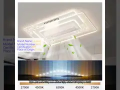 China Factory Modern 2024 New Full Spectrum Eye protection Leafless Ceiling Fan with Light Ceiling Light Living Room Fan Light for sale