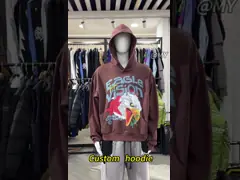 Custom High Quality 100% Cotton Brown 3d Puff Printing 500 Gsm Heavyweight Pullover Oversized French