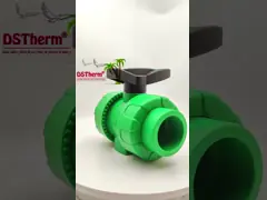 Lock Ball PPR Double Union Ball Valve With Plastic Ball S2.5 20-63MM Customized LOGO