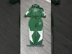 Custom Sweat Suits Rhinestone Distressed Screen Print logo Hoodie Acid Washed Legging Sweatpants Vin