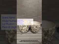 mimic uneven texture of natural stone earthy tone round fiber clay planter lightweight durable low-maintainence flower pot holiday Villa office decoration Rooftop Gardens landscaping project