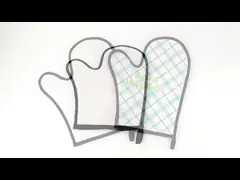 Custom Linen Sublimation Oven Gloves With Silicone Back Blank Heat Insulation Oven Mitt Sublimation