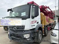 Original 2020 SANY Used Concrete Pump Truck 62m pump with Mercedes Benz chassis