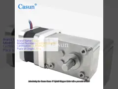 China Casun Nema 17 Hybrid Stepper Motor with Worm gear reducer 270mN.m 2.93V 36/1 Ratio for sale