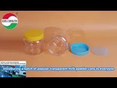 China 1100ml OEM Customized Color PET Cap Transparent PET Plastic Can for Milk Powder for sale