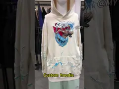 Custom Embroidery Cartoon Anime logo Distress Pullover Streetwear Pique Lining Cotton Hoodies Manufa