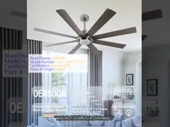 60Inch 8 ABS Fan With Light Industrial Large Modern DC Motor Tuya Outdoor Waterproof Led Ceiling Fans