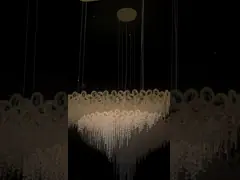 China Hotel Lobby Luxury Villa Crystal Round Long Ceiling Light Large Sales Department Sand Table Project Lamps for sale
