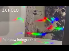 China Adhesive Sticker Rainbow Self-Adhesive Transparent PVC PP Holographic Film A4 Vinyl Sheet Waterproof Cold Holographic Lamination Film for sale