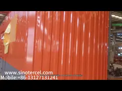 Yellow Enclosed Box Semi Trailer With Two Side Door Rear Double Door 30-50 Ton