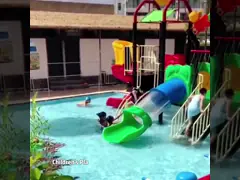 China Tong Play Safe High Quality Kids Plastic Slide Kids Water Park Outdoor Playground Equipment for sale