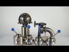 China Single acting Normal Open Sanitary level 3 inch powder butterfly valves with stainless steel actuator for sale