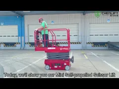 Plataforma de elevación de tijeras mini autopropulsada totalmente eléctrica para el trabajo aéreo