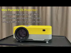 China Z6 Mini Portable Projector Android 9.0 720P 180 ANSI Lumens with 30-150 Inch Projection for sale