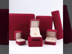 3D Printing Premium Red Jewelry Box Packaging  for Big Necklace Bracelet Earrings Ring Set