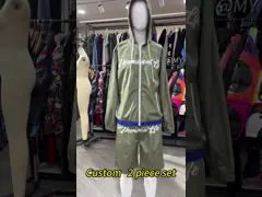 China Custom Sublimation Print Nylon Hoodie And Shorts Sweatsuit Jogger Set Fabric Nylon for sale
