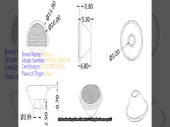 Single Lens φ11.8mm Size PC/PMMA Material High Transmittance Professional Optic Lens