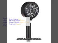 China Removable Cover Portable Hand Held Shower Head With Electroplating Matte Black Finish for sale