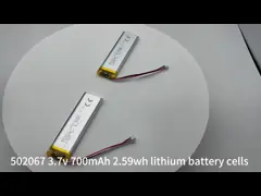China Lithium Polymer Battery Cell 502065 502067 3.7V 700mAh Rechargeable Lithium Cell for sale