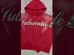 2025 New Custom Luxury Rhinestone Oversized Baggy Boxy Zip Up Hoodies Vintage Washed Sun Faded Stree