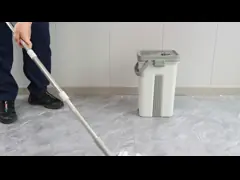 China White Squeeze Flat Mop And Bucket Set Long Handle Hardwood Floor 7.5L Capacity for sale