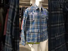 China Custom Winter Embroidered Logo Plaid Shirts Zip Up Polo Shirt Oversized Long Sleeve Flannel Shirts For Men for sale