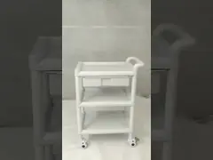 China Modular 3-Shelf Medical Storage Cart with Pull-Out Drawers Easy Assembly Plastic Trolley for sale