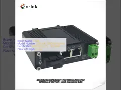 Mini Industrial 1-Port 100Base-FX to 2-Port 10/100Base-T 60W PoE++ Media Converter