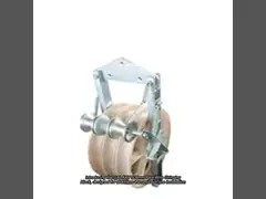 China 660mm Pilot Wire Use Stringing Block Galvanized Nylon Sheave Aerial Cable Pulley Block for sale
