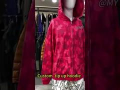 China Custom Full Dtg Printed Zipper Oversized Streetwear Hoodie Sweatshirt Embroidery Full Face Zip Up Heavyweight Hoodie Manufacture for sale