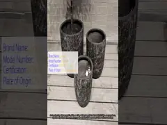 Unique Black Flower Pots: Distinctive mosaic - like brick design round fiber clay planter lightweight durable low-maintainence holiday Villa office decoration Rooftop Gardens landscaping project