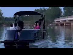 China 23FT Sport Fiberglass Pontoon Boat | High-Speed Deck Boat for Water Fun and Coastal Cruising for sale