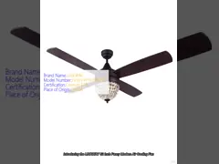 Factory wholesale  source factory  52 Inch Fancy Modern Air Cooling Fan Crystal Lamp Fan ORB Ceiling Fan Light With 4 Plywood Blades, Include Remote Control