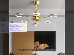 Ventilatore di soffitto a cristallo a basso rumore, luce, ventilatore di soffitto in rame con luce e telecomando