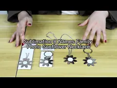 China Sunflower Necklaces Custom Engraved 8 Names Family Sublimation Photo Sunflower Necklace for sale