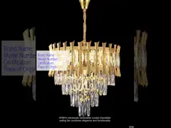 Wholesale   Retractable Crystal Chandelier Ceiling Fan With Light And Remote Control