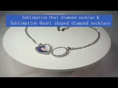 China Jewelry Necklace Souvenir Gift Heart Locket Necklace Sublimation Heart Shaped Diamond Necklace for sale