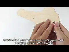 China DIY Creative Sublimation Wooden Key Shaped Key Holder For Wall Custom Key Hanger for sale