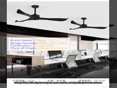 Factory 3 Blade LED Light Ceiling Fan with Remote Control Waterproof Outdoor Design for Hotels Budget-Friendly