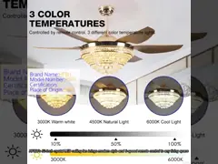 China Wholesale     Living Room Crystal LED Ceiling Fan 52 Inch Remote Control for sale